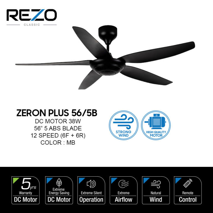 [REZO Official] Rezo Zeron PLUS 56/5B 5 Blades [READY STOCK] Ceiling ...