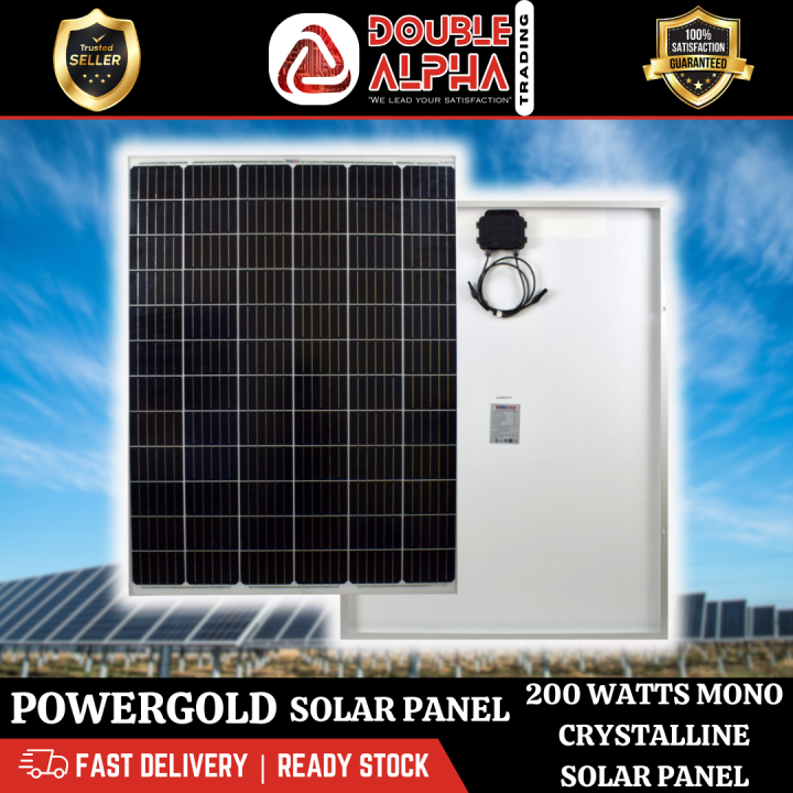 HEAVY DUTY SOLAR PANEL MONO CRYSTALLINE POWER GOLD 200 WATTS | Lazada PH