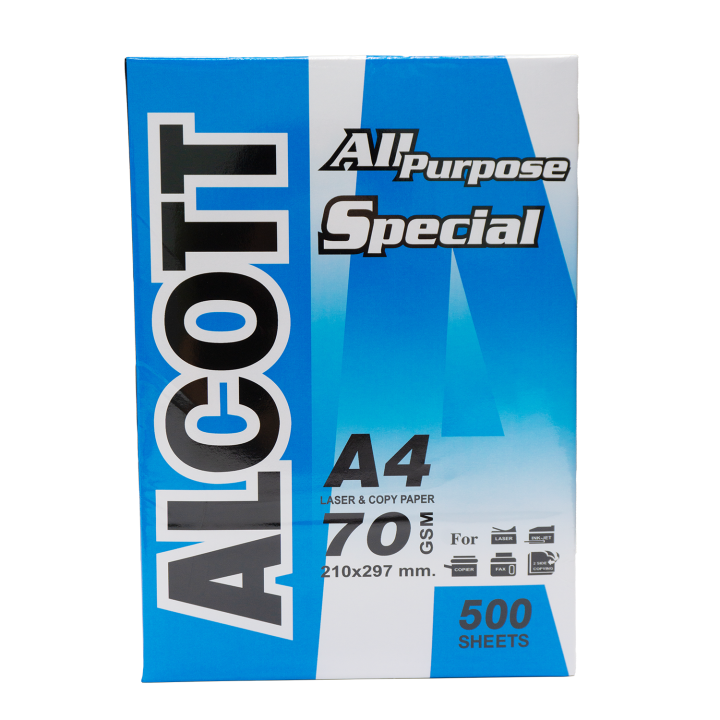 กระดาษถ่ายเอกสาร ยี่ห้อ Alcott ฟ้า ขนาด A4 70 แกรม (1รีม/500แผ่น ...