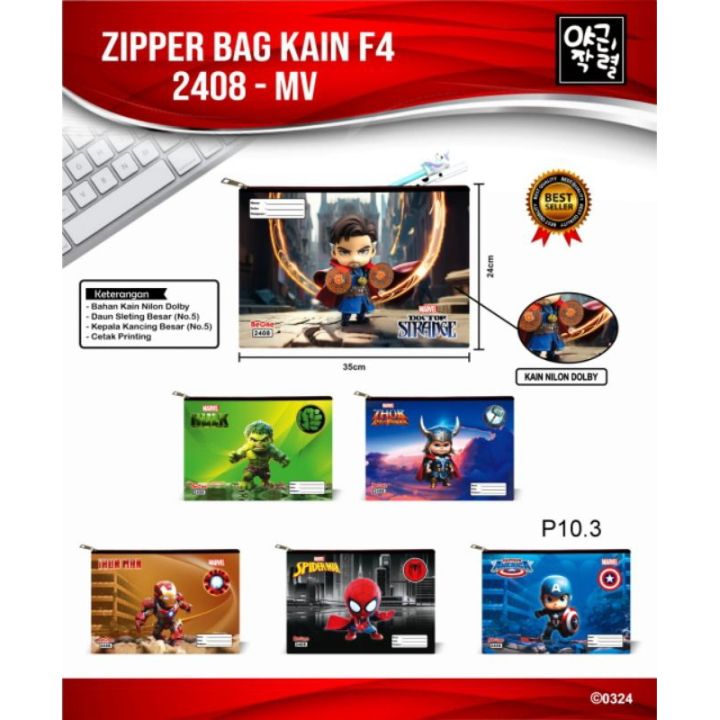 JFG STATIONERY Map Zipper Sleting F4 Buku Pelajaran Marvel Super Hero | Lazada Indonesia