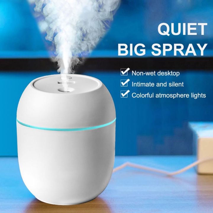 WK 220ml Portable Air Humidifier LED Light USB Ultrasonic Purifier Aroma Oil Essential Diffuser ...