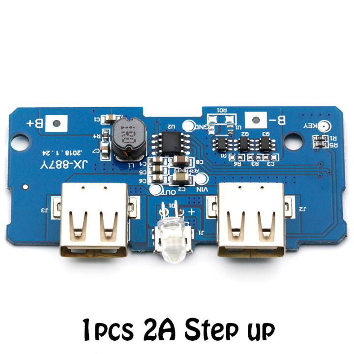 Diy 18650 Step Up Module With Led 18650 Dual Micro USB 3.7V to 5V 2A ...