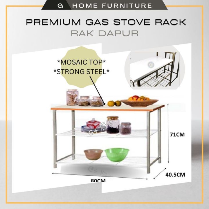 🔥OFFER🔥G+FURNITURE Mozek Steel Kitchen Stove Rack 3ft 4ft/ Gas Stove ...