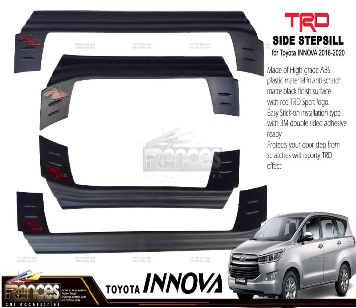 TOYOTA INNOVA 2016 to 2025 4pcs DOOR SCUFF PLATE/ SIDE STEP SILL TRD ...