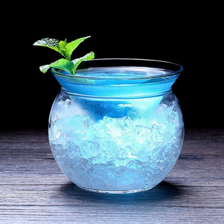 (YOWK) Sessile Glass Molecular Cocktail Glass Triangle Base Iced ...