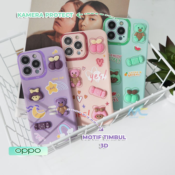 Softcase Motif 3D Timbul For Oppo [3D8] A5 2020 RENO 8 5G PRO RENO 8 5G A53 2020 RENO 7 5G RENO ...