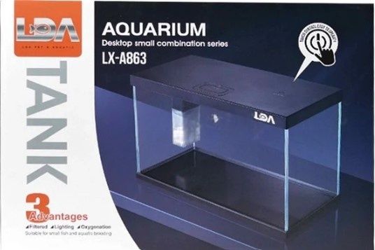 LDA Desktop Glass Aquarium Tank LX-A863 (with LED Lights and Filter ...