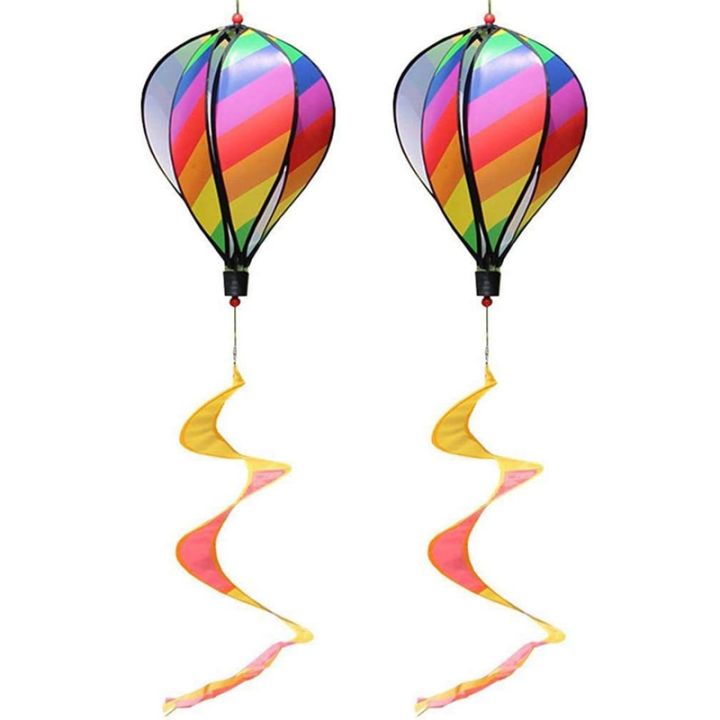 2PCS Balloon Wind Spinner Striped Windsock Balloon Yard Decor Spiral ...