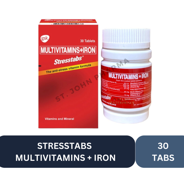 Stresstabs Multivitamins + Iron l 1 Bottle 30 tabs l Exp Date: Oct 2026 ...