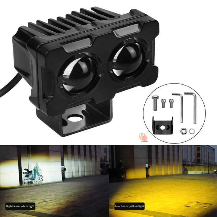 Mini spotlight 20w magnifying glass LED motorcycle headlight | Lazada.co.th