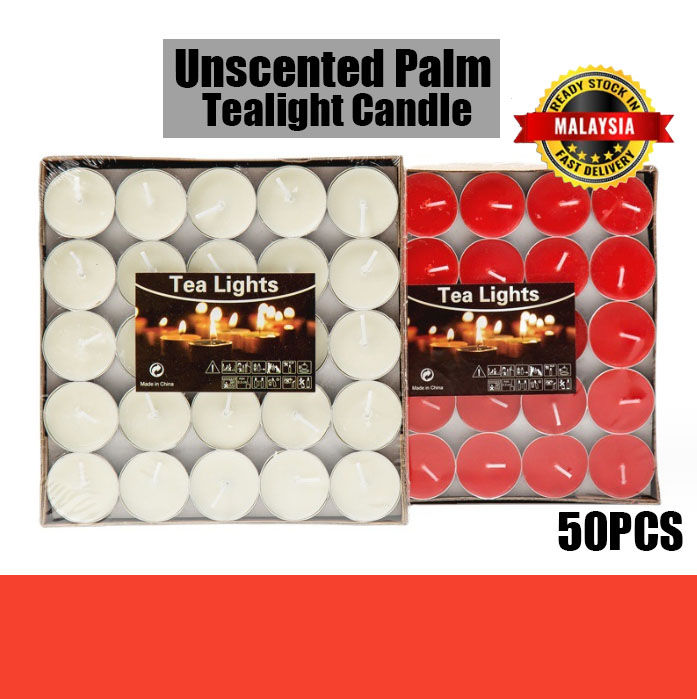 50pcs Candle Works Unscented Palm Tealight Candle | Lazada