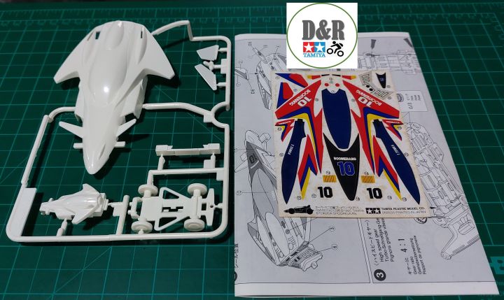 Tamiya Super 1 (S1) Boomerang 10 Cowl with Sticker and Miniature Key ...