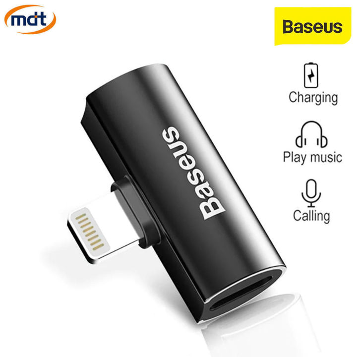 Baseus Audio Converter L46 Adapter from Lightning Male to 2x Lightning ...