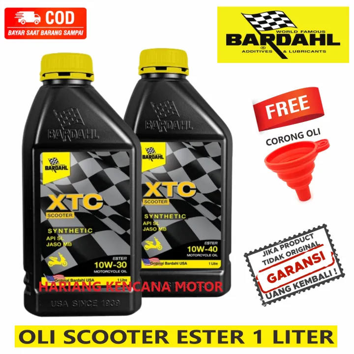 Oli Mesin Bardahl XTC Scooter 1 Liter Motor Matic Nmax Aerox lexi Oil Bardal Ester Synthetic ...