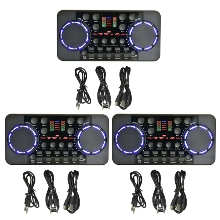 3X V300 PRO Sound Card 10 Sound Effects Bluetooth Noise Reduction Audio ...