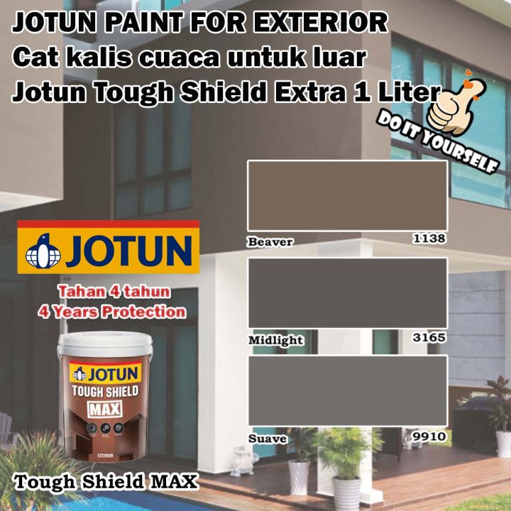 Jotun Tough Shield Exterior Paint 1 Liter Beaver 1138 / Midnight 3165 ... Jotun Tough Shield Exterior Paint 1 Liter Beaver 1138 / Midnight 3165 ...