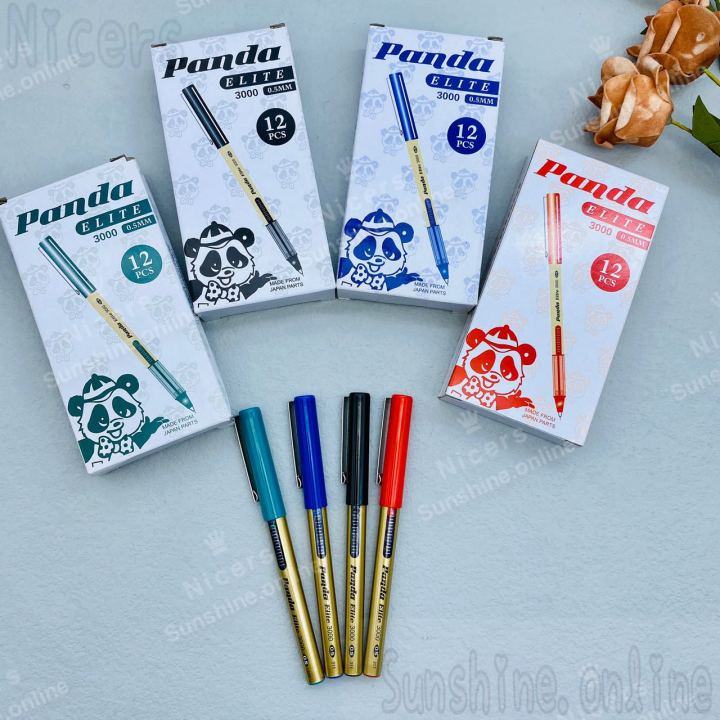 12PCS Panda Elite #3000 Ballpen 0.5mm | Lazada PH