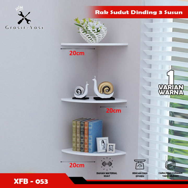 Rak Sudut 1 Set Isi 3 Pcs Rak Sudut Dinding Ruang Tamu - GROSIR YOSI ...