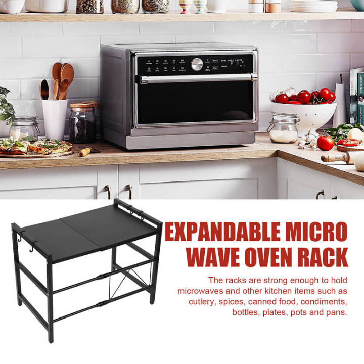 [ltbdq]-Expandable Microwave Oven Rack, 2-Tier Adjustable Kitchen ...