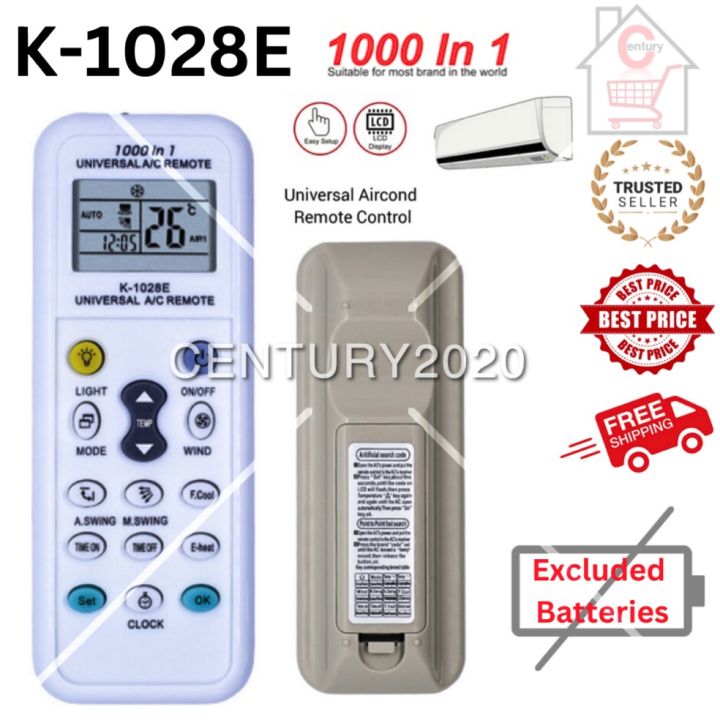 Universal 1000 In 1 Aircond Remote Control K-1028E | Lazada