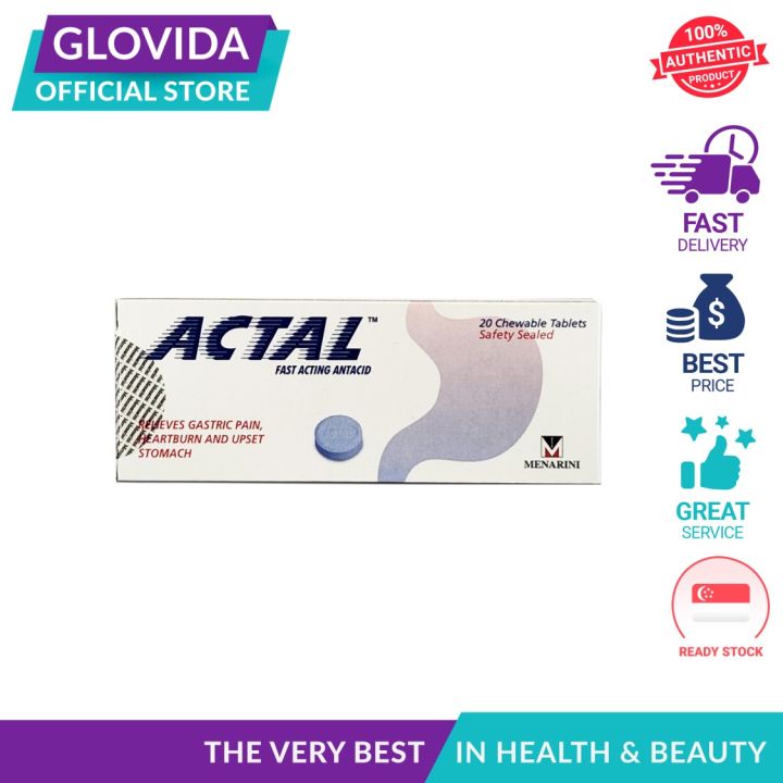 Actal Fast Acting Antacid Tablets 20's | Exp: Jan-2029 | Glovida ...