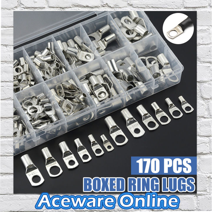 170Pcs / Box SC4-SC25 Battery Copper Cable Lugs Terminals Crimped ...