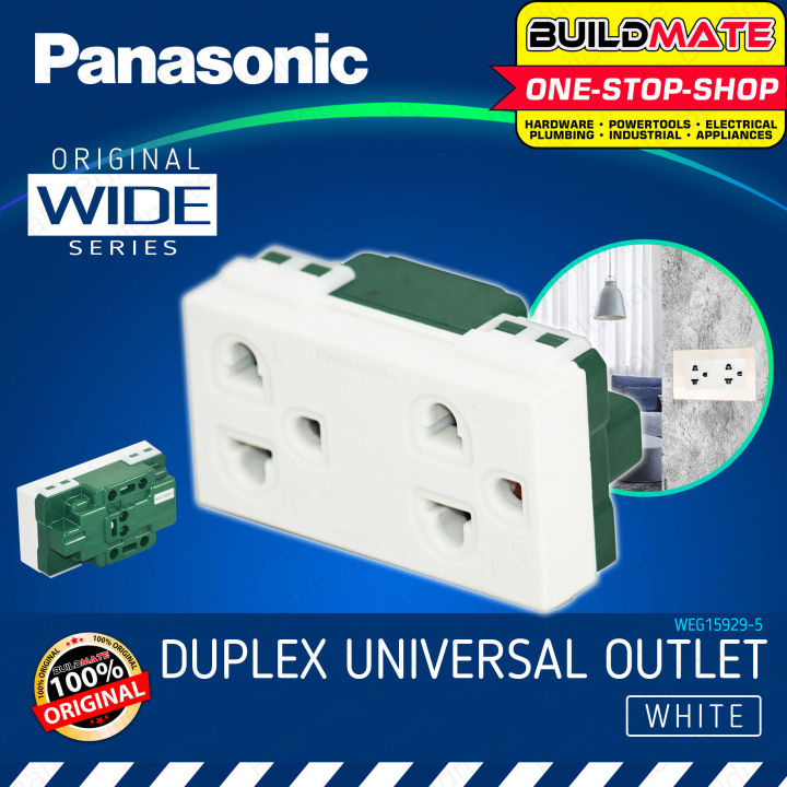 PANASONIC Original Wide Series Duplex Universal Outlet with Ground ...