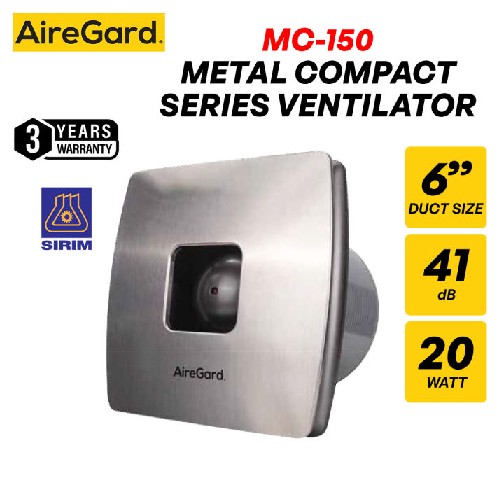 AireGard MC-150 Metal Compact Series Wall/Glass Mounted Room Air ...