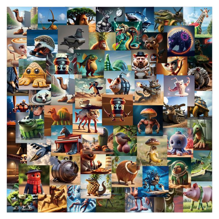 80Pcs Tung Tung Tung Sahur Stickers Italian Brainrot Funny Meme Decals ...