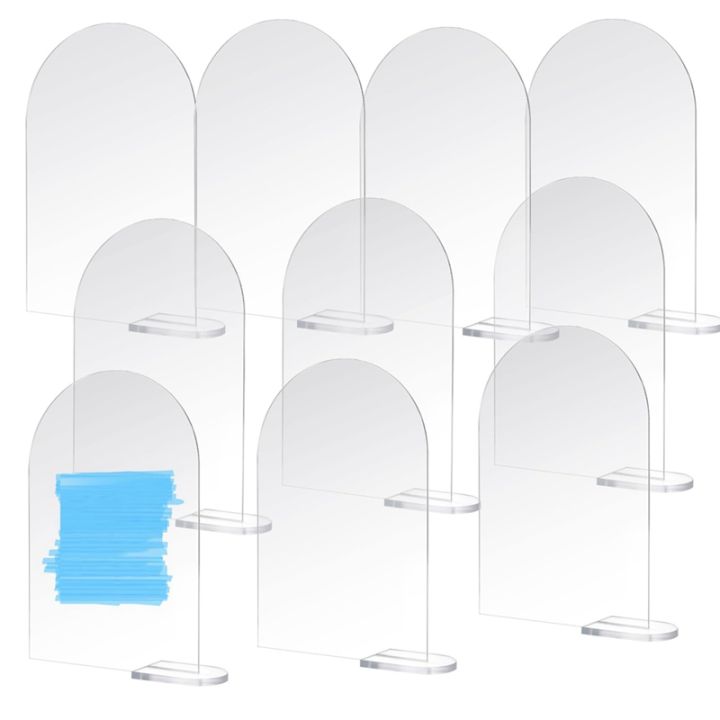 20PCS Clear Acrylic Sign Arch with Stand Blank Guest Name Tags Wedding ...