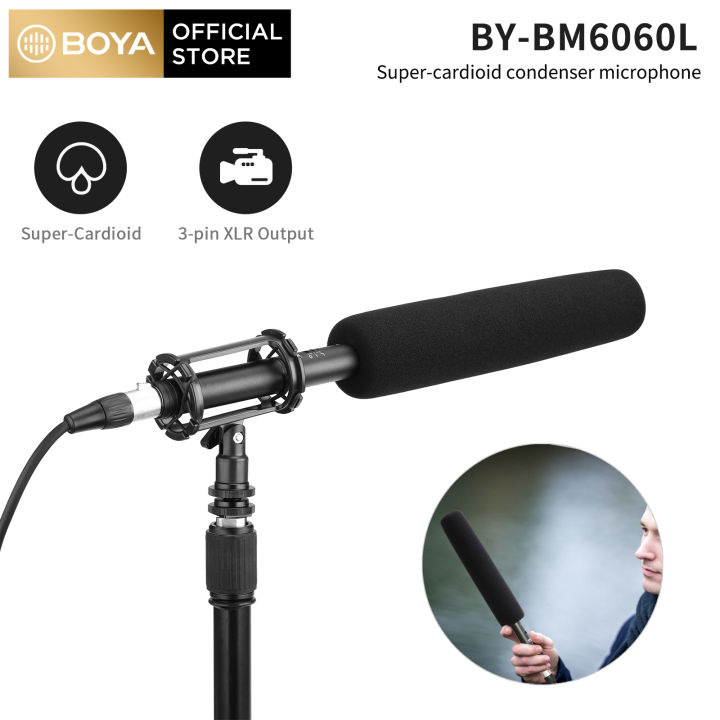 BOYA BY-BM6040 BY-BM6060L Alloy-aluminum Microphone Super-Cardioid ...