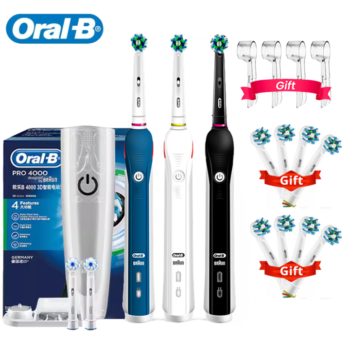 Oral B Electric Toothbrush Pro4000 3D Smartseries Ultrasonic Electric Toothbrush For Adult with ...