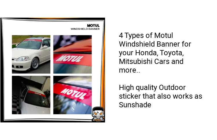Motul Windshield Banner Visor Decals for Honda Toyota Cars Outdoor ...