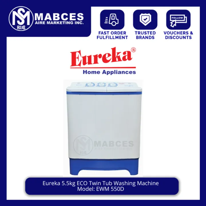 Eureka 5.5kg Eco Twin Tub Washing Machine EWM 550D | Lazada PH