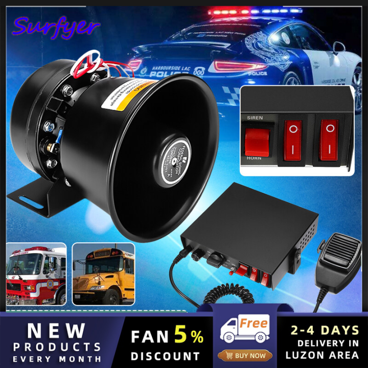 (COD+3 Days Delivery）9-Sound Loud Car Warning Alarm Fire Air Bugle PA ...