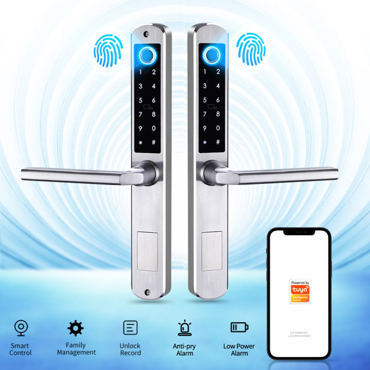 zemismart Tuya Wifi Slim Smart Sliding Door Lock Waterproof,Automation Lock Home Security ...