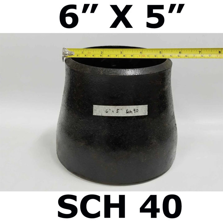 BI CONCENTRIC REDUCER 6" X 5" SCH40 BLACK IRON BUTTWELD ====== BI ...