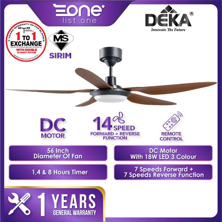 Deka Kronos 56 Inch 14 Speeds DC Motor 5 Blades Ceiling Fan F5DC | F5DC ...