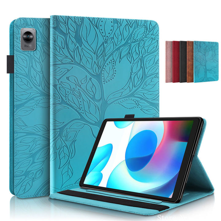 for Realme Pad Mini Case 8.7" 2022 RMP2105 Cover 3D Tree Embossed Flip ...