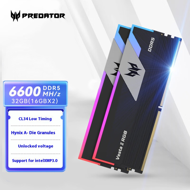 Acer Predator 32G (16G × 2) DDR5 6600 Frequency Desktop Memory Module ...