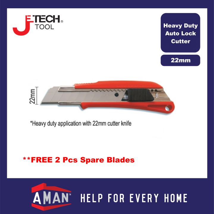 JETECH Auto Lock Cutter Knife 22mm CF-J60 | Lazada