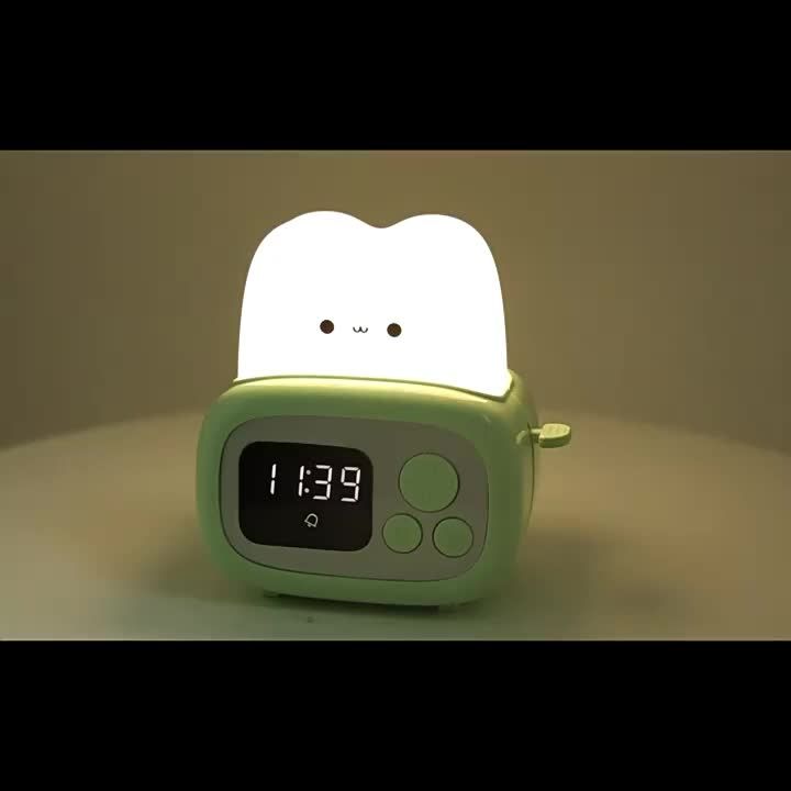 Alarm Clock Night Light Bread Precise Timing Stepless Dimming Quiet ...