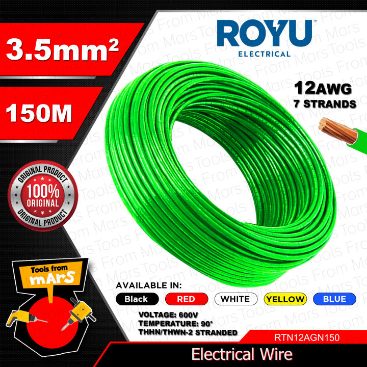 ROYU THHN / THWN-2 Stranded Wire Gauge #12 AWG 3.5mm2 150 Meters Electrical THHN Stranded Cable ...