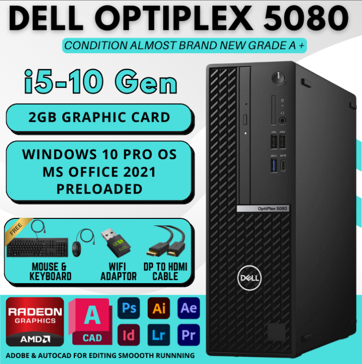 Dell Optiplex 5080 SFF Intel Core i5 10gen 2GB graphic card 16GB DDR4 ...