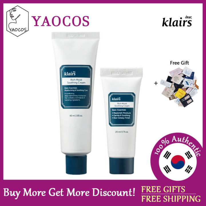 [Dear, Klairs] Rich Moist Soothing Cream 80ml/20ml | Lazada