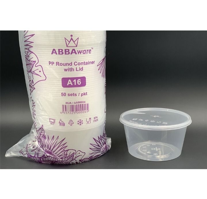 THS - READY STOCK 16oz Round Disposable Plastic Food Container 16 oz ...