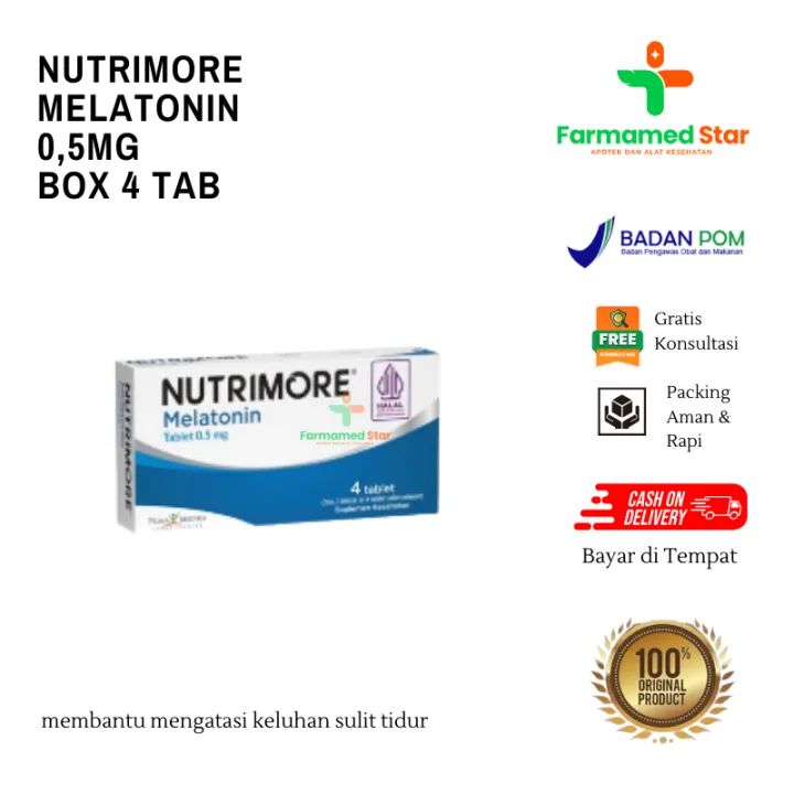 NUTRIMORE MELATONIN 0,5MG BOX 4 TAB | Lazada Indonesia