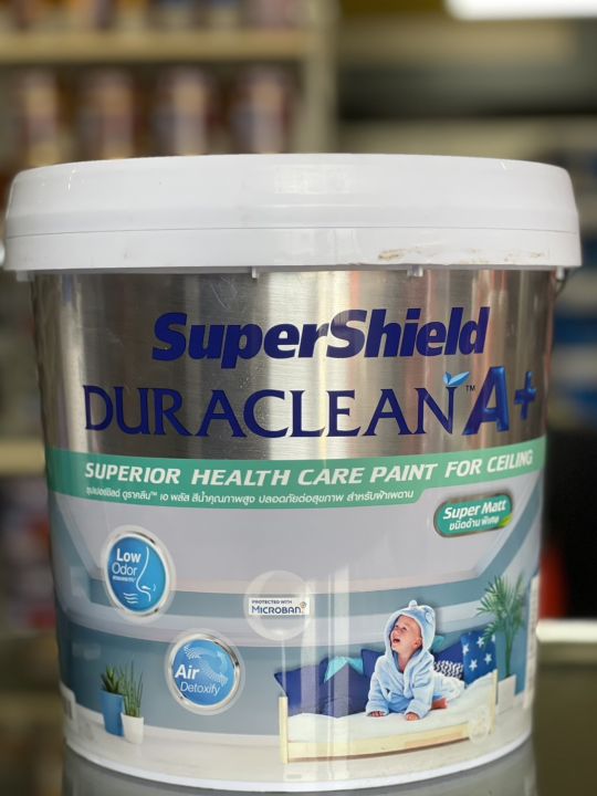 สีทาฝ้า TOA เกรดพรีเมี่ยม ทีโอเอ สีน้ำ SUPERSHIELD DURACLEAN A+ #WHITE ...