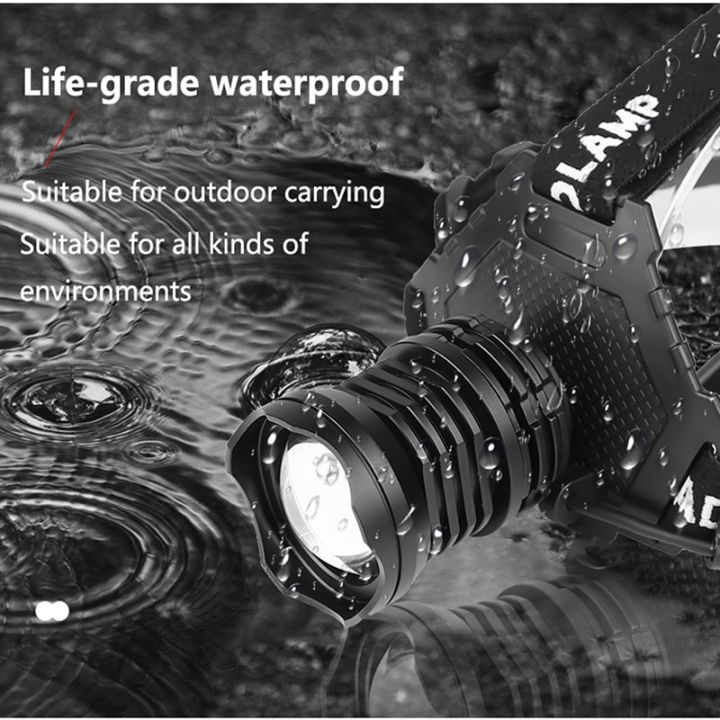 Senter Headlamp Kepala Super Terang Aluminium LED XHP70 8000 Lumens ...