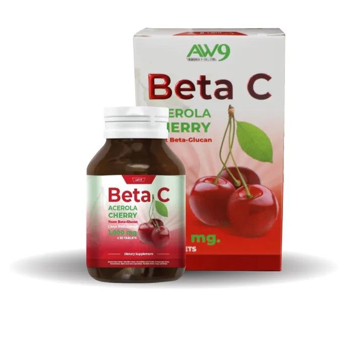 Beta C Acerola Cherry 1000 mg (30เม็ด) เบต้าซี อะเซโรล่าเชอร์รี่ เบต้า ...